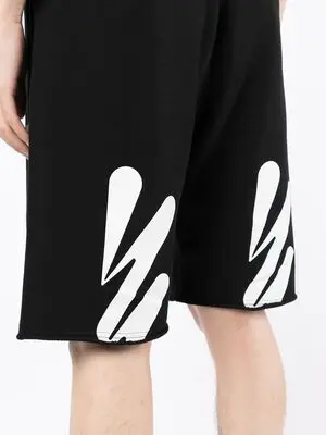 Off-White Diag-print Track Shorts - Black