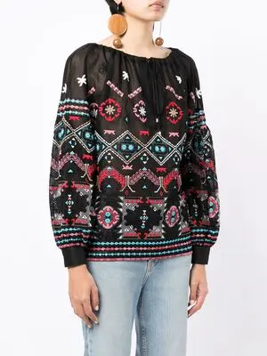 Ermanno Scervino Embroidered Long-sleeve Blouse