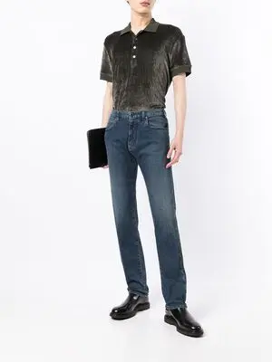 Emporio Armani Straight-leg Twill Jeans - Blue