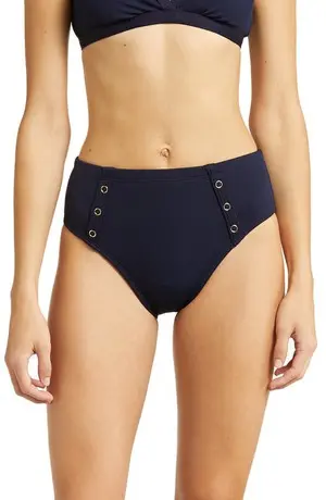 Robin Piccone Robin Piccone Amy High Waist Bikini Bottom Navy