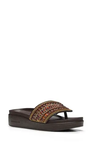 DONALD PLINER Fifi Platform Flip Flop Dark Brown