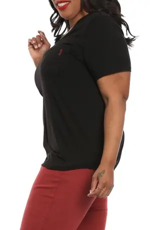 SLINK JEANS V-neck Pocket T-shirt - Black