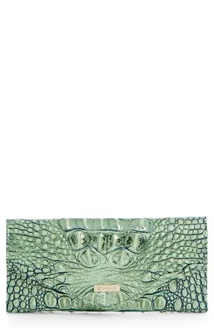 Brahmin Brahmin Veronica Melbourne Croc Embossed Leather Wallet Agave