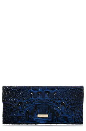 Brahmin Brahmin Veronica Melbourne Croc Embossed Leather Wallet Anchor