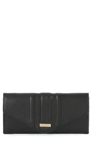 Brahmin Brahmin Veronica Melbourne Croc Embossed Leather Wallet Black