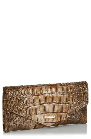 Brahmin Brahmin Veronica Melbourne Croc Embossed Leather Wallet Cashew Melbourne