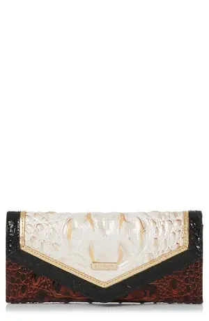 Brahmin Brahmin Veronica Melbourne Croc Embossed Leather Wallet Contour