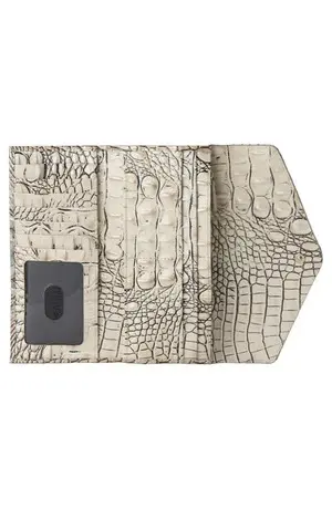 Brahmin Veronica Melbourne Croc Embossed Leather Wallet - Fossilized