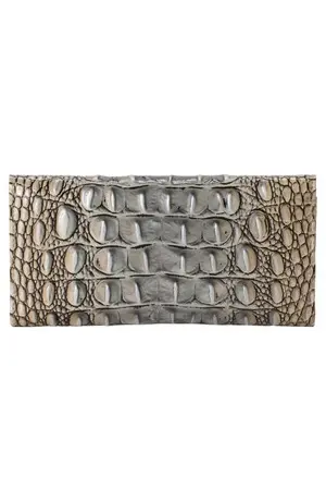 Brahmin Veronica Melbourne Croc Embossed Leather Wallet - Fossilized