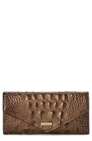 Brahmin Brahmin Veronica Melbourne Croc Embossed Leather Wallet Ganache