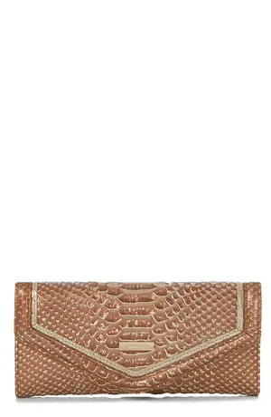 Brahmin Brahmin Veronica Melbourne Croc Embossed Leather Wallet Honey Brown