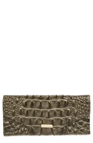 Brahmin Brahmin Veronica Melbourne Croc Embossed Leather Wallet Hunter