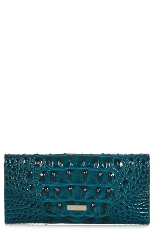Brahmin Brahmin Veronica Melbourne Croc Embossed Leather Wallet Juniper