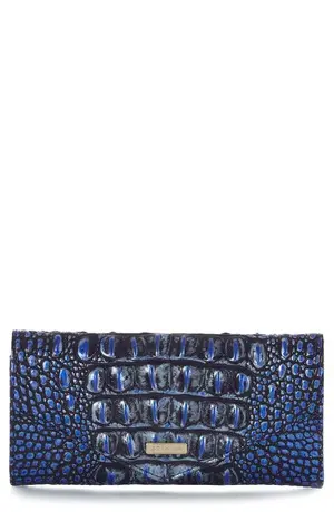 Brahmin Brahmin Veronica Melbourne Croc Embossed Leather Wallet Kyanite