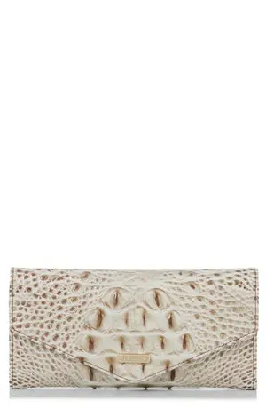Brahmin Brahmin Veronica Melbourne Croc Embossed Leather Wallet Oyster Grey