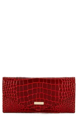Brahmin Brahmin Veronica Melbourne Croc Embossed Leather Wallet Red