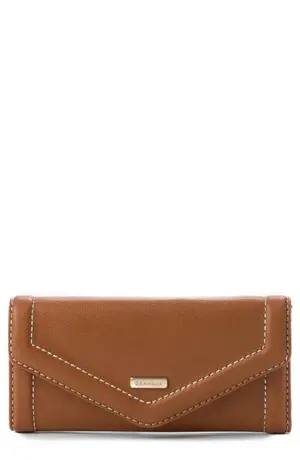 Brahmin Brahmin Veronica Melbourne Croc Embossed Leather Wallet Tan