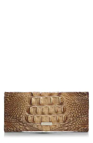 Brahmin Brahmin Veronica Melbourne Croc Embossed Leather Wallet Teak