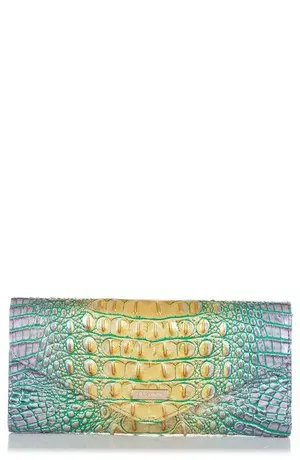 Brahmin Brahmin Veronica Melbourne Croc Embossed Leather Wallet Viola