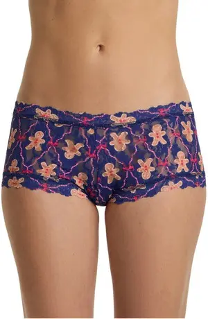 Hanky Panky Print Boyshorts Cookie Cutter Navy