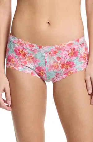 Hanky Panky Print Boyshorts - First Bloom Blue