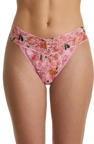 Hanky Panky Print Original Rise Thong - Dancing Petals Pink