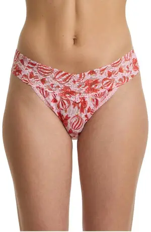 Hanky Panky Print Original Rise Thong - Ornamint Pink
