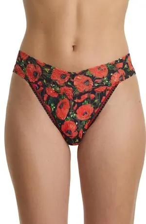 Hanky Panky Print Original Rise Thong - Poppy Holiday