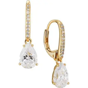 Nadri Modern Love Pear Drop Earrings - Gold