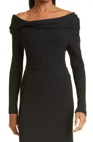 Mara Hoffman Amanza Off The Shoulder Organic Cotton & Linen Blend Bodysuit
