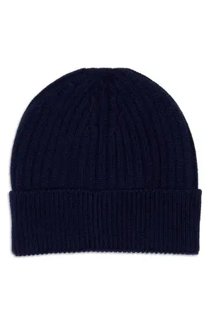 Moncler Embroidered Logo Rib Wool Beanie