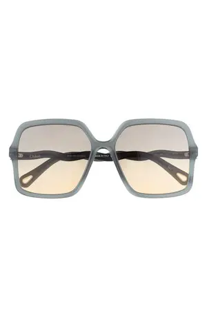 Chloé 58mm Gradient Rectangular Sunglasses