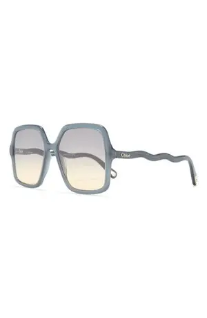 Chloé 58mm Gradient Rectangular Sunglasses