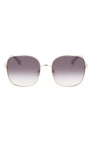 Longchamp Longchamp 59mm Monogram Square Sunglasses Gold/ Gradient Blue
