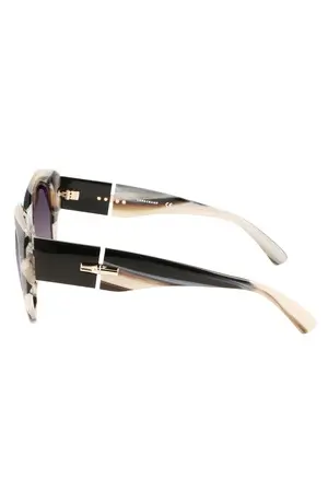 Longchamp 57mm Roseau Tea Cup Sunglasses - Black Horn