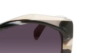 Longchamp 57mm Roseau Tea Cup Sunglasses - Black Horn