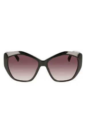Longchamp 57mm Roseau Tea Cup Sunglasses - Black