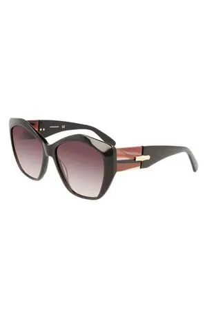 Longchamp Roseau Tea Cup Sunglasses - Black