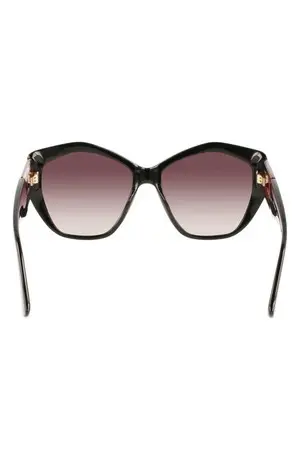 Longchamp Roseau Tea Cup Sunglasses - Black