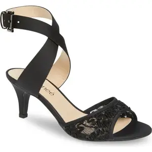 J. Reneé Soncino Strappy Sandal - Black Satin
