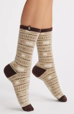 UGG Leslie Crew Socks Cola Multi Uggisle