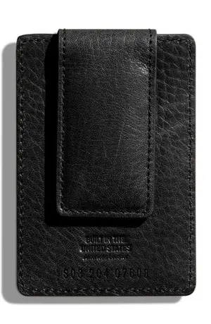 Shinola Money Clip Card Case - Black