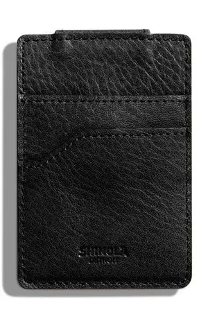 Shinola Money Clip Card Case - Black