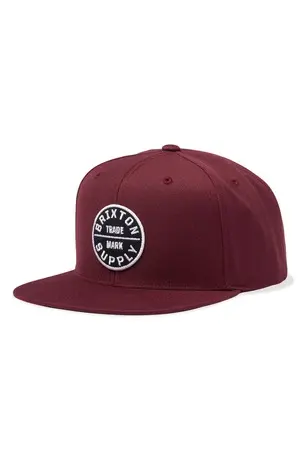Brixton Brixton Oath III Snapback Baseball Cap Mahogany
