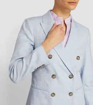 Peserico Linen-wool Double-breasted Blazer