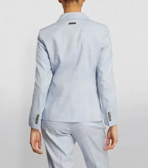 Peserico Linen-wool Double-breasted Blazer