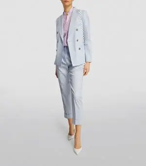 Peserico Linen-wool Double-breasted Blazer