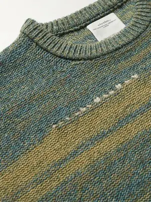 Visvim Amplus Striped Wool-Blend Sweater - Green | Editorialist