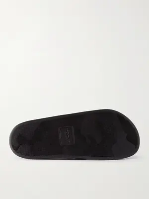 Moncler Basile Logo-embossed Striped Rubber Slides - Black