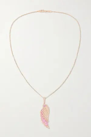 GARRARD Wings Embrace Rose Sapphire And Diamond Necklace